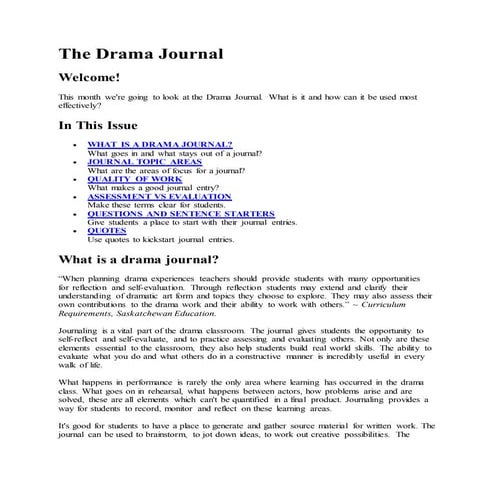 Drama journal | DOCX