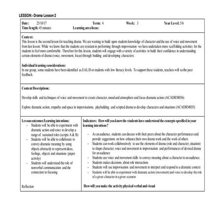 Drama Lesson plan 2 | DOCX | Education