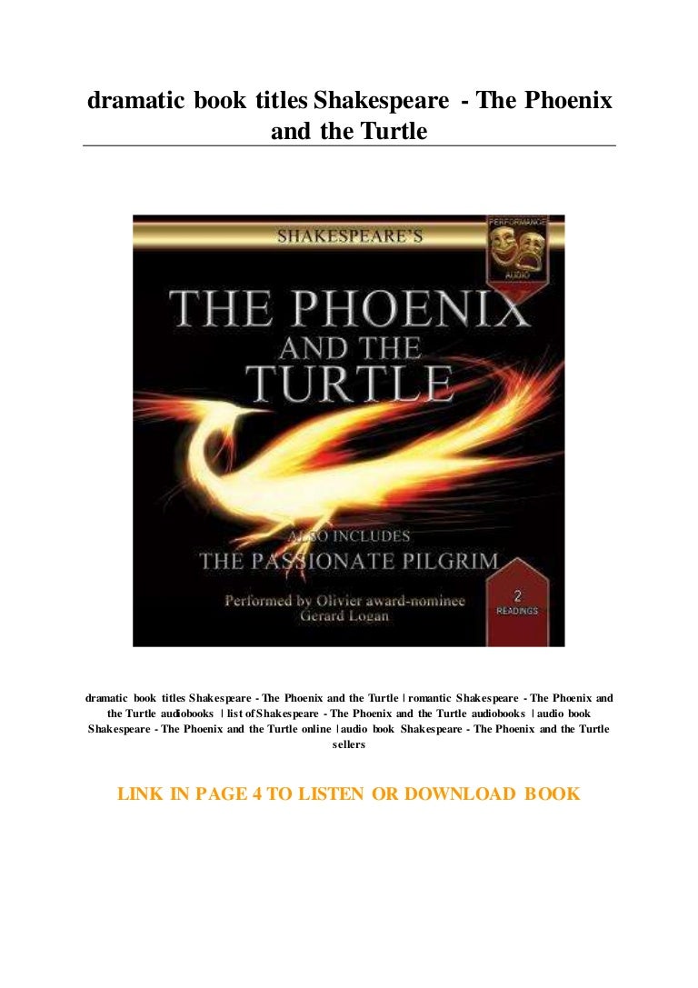 dramatic Book Titles Shakespeare The Phoenix And The Turtle dramatic-book-titles-shakespeare-the-phoenix-and-the-turtle