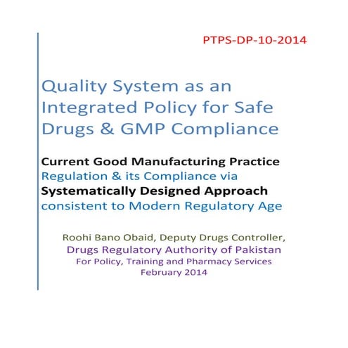 Draft Policy on Quality System as an Integrated Policy | PDF