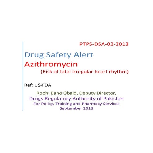 Drug Safety Alert 2 Azithromycin | PDF