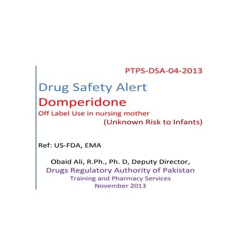 Drug Safety Alert 3 Domperidone | PDF