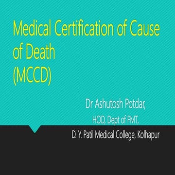 MCCD - Medical Certification of Cause of Death | PPTX