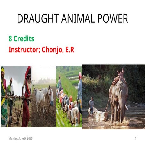 DRAUGHT ANIMAL POWER FOR DIFFERENT FARM OPERATIONS | PPTX