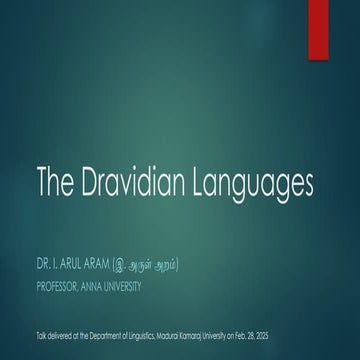 The Dravidian Languages: Tamil, Telugu, Kannada, Malayalam, Brahui ...