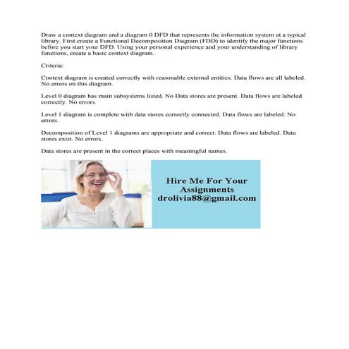 Draw a context diagram and a diagram 0 DFD that represents the informa ...