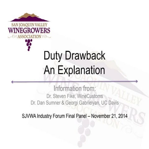 Duty Drawback, An Explanation - Vallis | PPTX