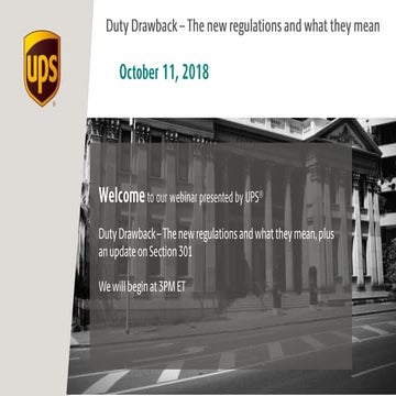 Duty Drawback – The new regulations and what they mean | PDF