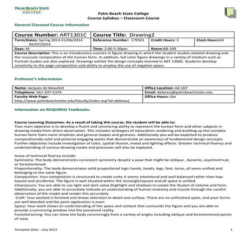 Drawing 2/Life Drawing Syllabus | DOCX