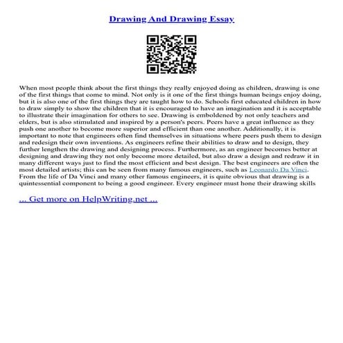 Drawing And Drawing Essay | PDF