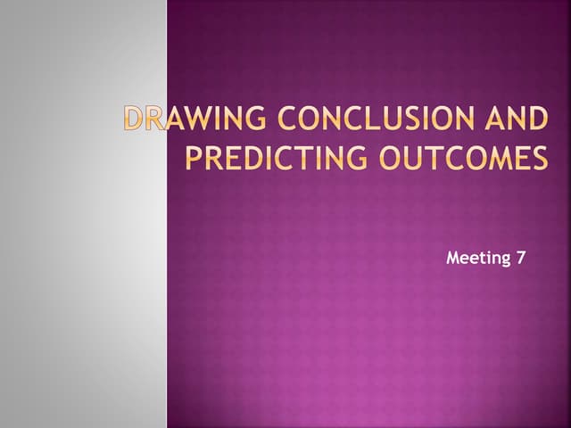 Predicting outcomes(Michael) | PPT