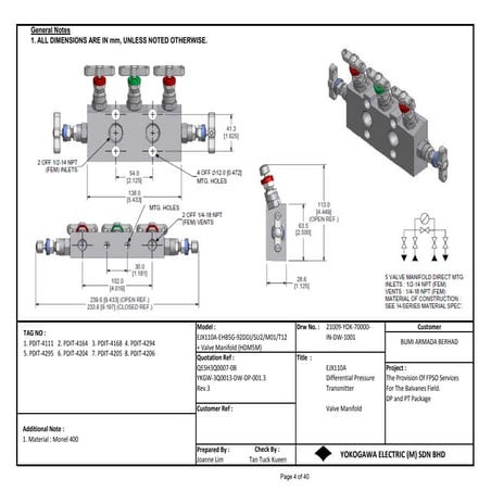Drawing pdt manifold | PDF