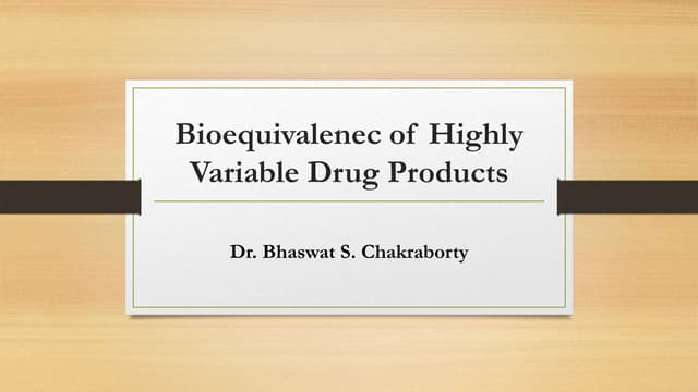 Bioavailability and Bioequivalence Studies | PPTX | Pharmaceutical ...