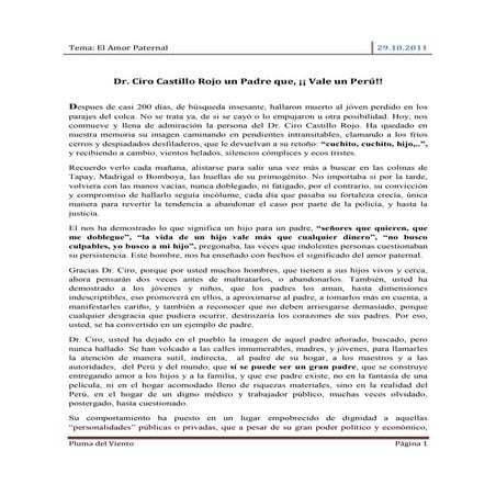 Ciro Castillo Rojo Padre Que Vale un Peru | PDF