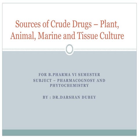 Sources of drugs | PPT