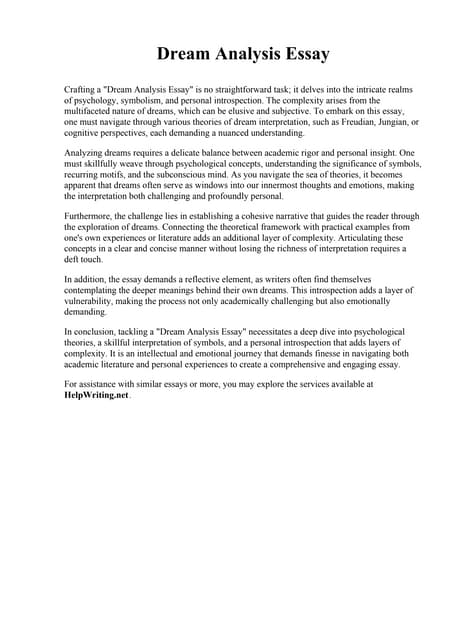 Essay Dream. Stevens Institute of Technology | PDF