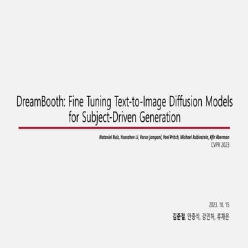 DreamBooth: Fine Tuning Text-to-Image Diffusion Models for Subject ...
