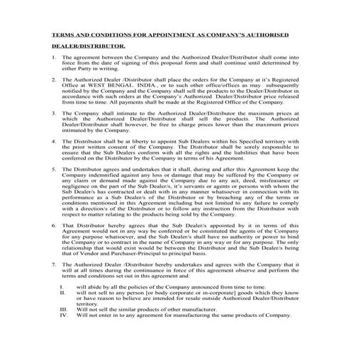 DISTRIBUTION AGREEMENT | PDF