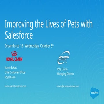 Dreamforce 2016 Royal Canin Presentation_Michele_McMahon_Salesforce.pptx