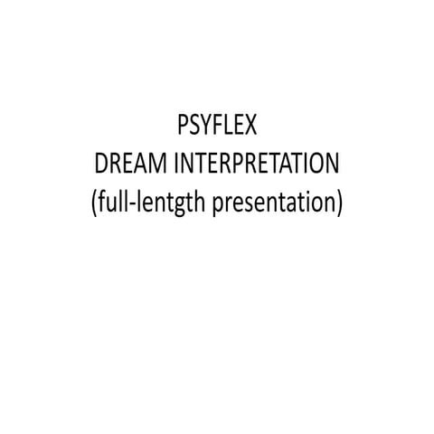 Interpretation of dreams | PPTX