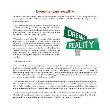 Dreams and reality | PDF