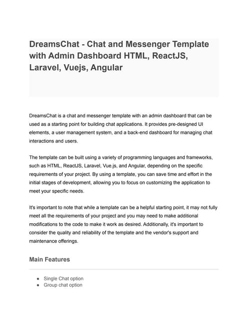 Dreams Technologies presentations