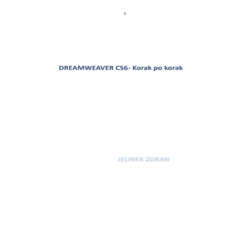 Dreamweaver cs6 korak po korak | PDF
