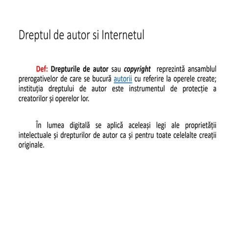 Drepturi de autor | PPT