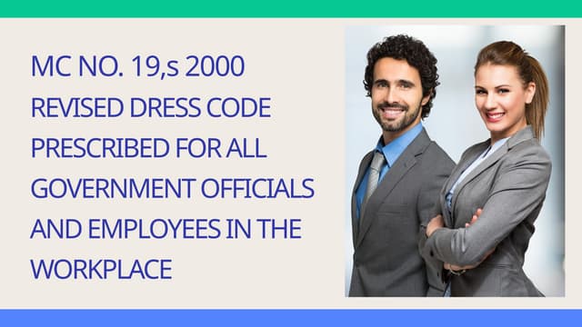 Dress Code in DepEd DepEd Memorandum No. 16, s. 2021 and CSC MC No. 19 ...