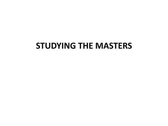 MASTER STUDIES vs. MASTER COPIES | PPT
