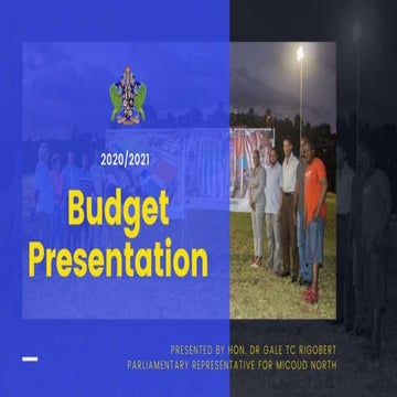 Hon. Dr Gale Rigobert's 2020/2021 Budget Presentation | PPT