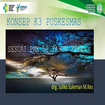 drg juliko KONSEP K3 PUSKESMAS SESUAI PMK 52 THN 2018_6 sept 2021.pptx