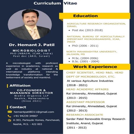 Dr Hemant Patil Curriculum Vitae Profile | PDF