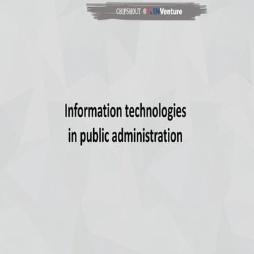 Information technologies in public administration | PPT