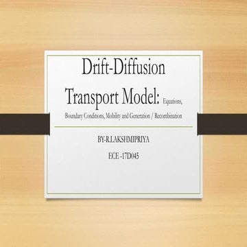 Drift diffusion transport model | PPTX