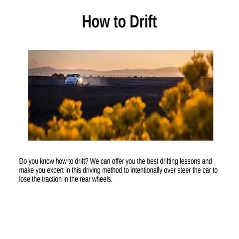 Learn to Drift | ODP