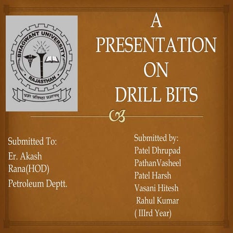 PDC & DRILL BITS IN PETROLEUM ENGINEERING | PPTX
