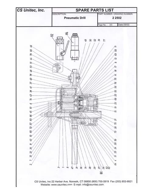 CS Unitec Pneumatic Rotary Hammer Drill Schematic: 2 2404 0030 | PDF