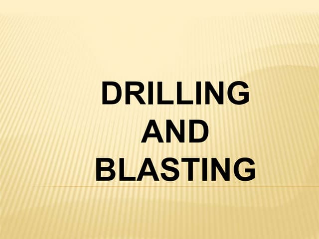 Blast design in opencast mining | PPTX