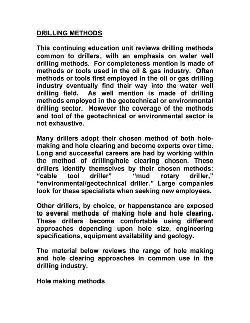 Types of Drilling | PDF