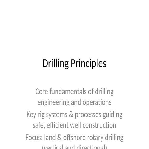 presentation on basic drilling principles | PPT