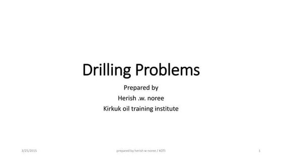 Down hole problem and their prevention | PPTX