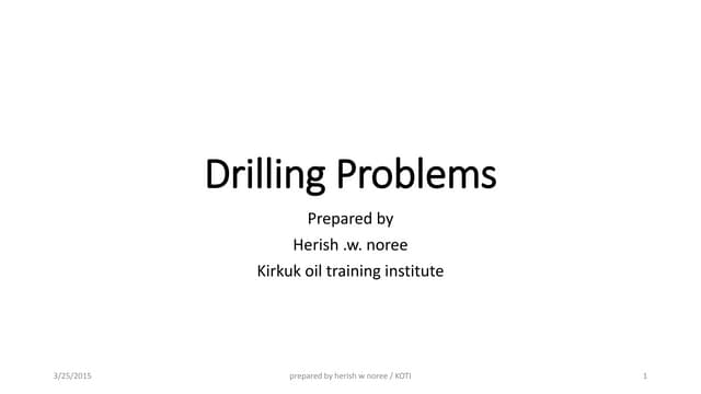 DRILLING RELATED DOWN HOLE PROBLEMS.pptx