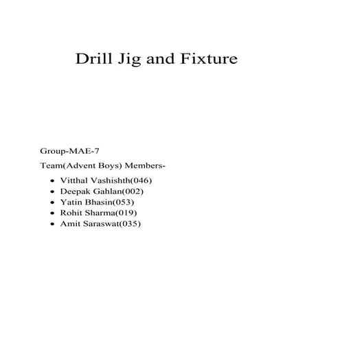 The jig and fixture design procedure | PDF