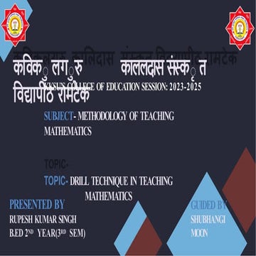 Drill Technique in teaching mathematics.pptx