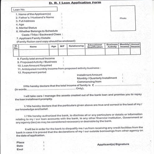 Dri loan form | PDF