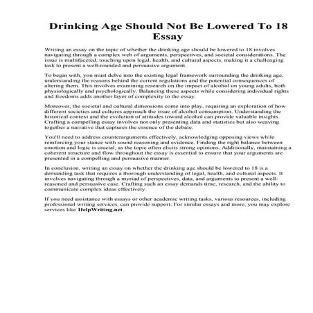Drinking Age Should Not Be Lowered To 18 Essay.pdf