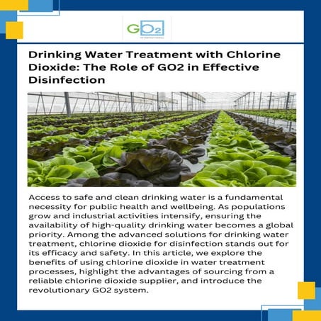 Drinking Water Treatment with Chlorine Dioxide: The Role of GO2 in ...