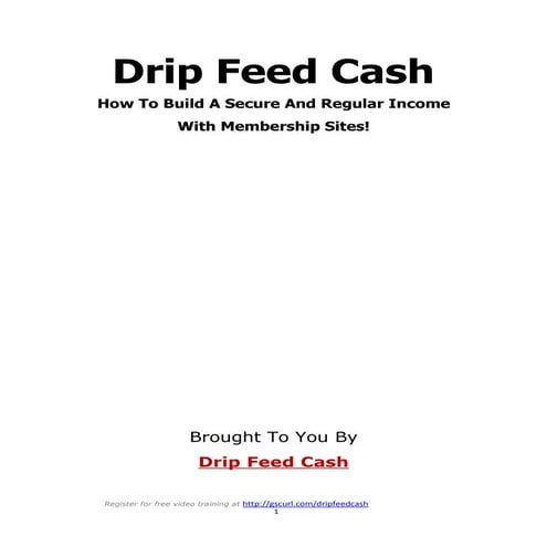 Drip Feed Cash | PDF