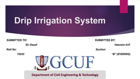 ppt on drip irrigation | PPTX